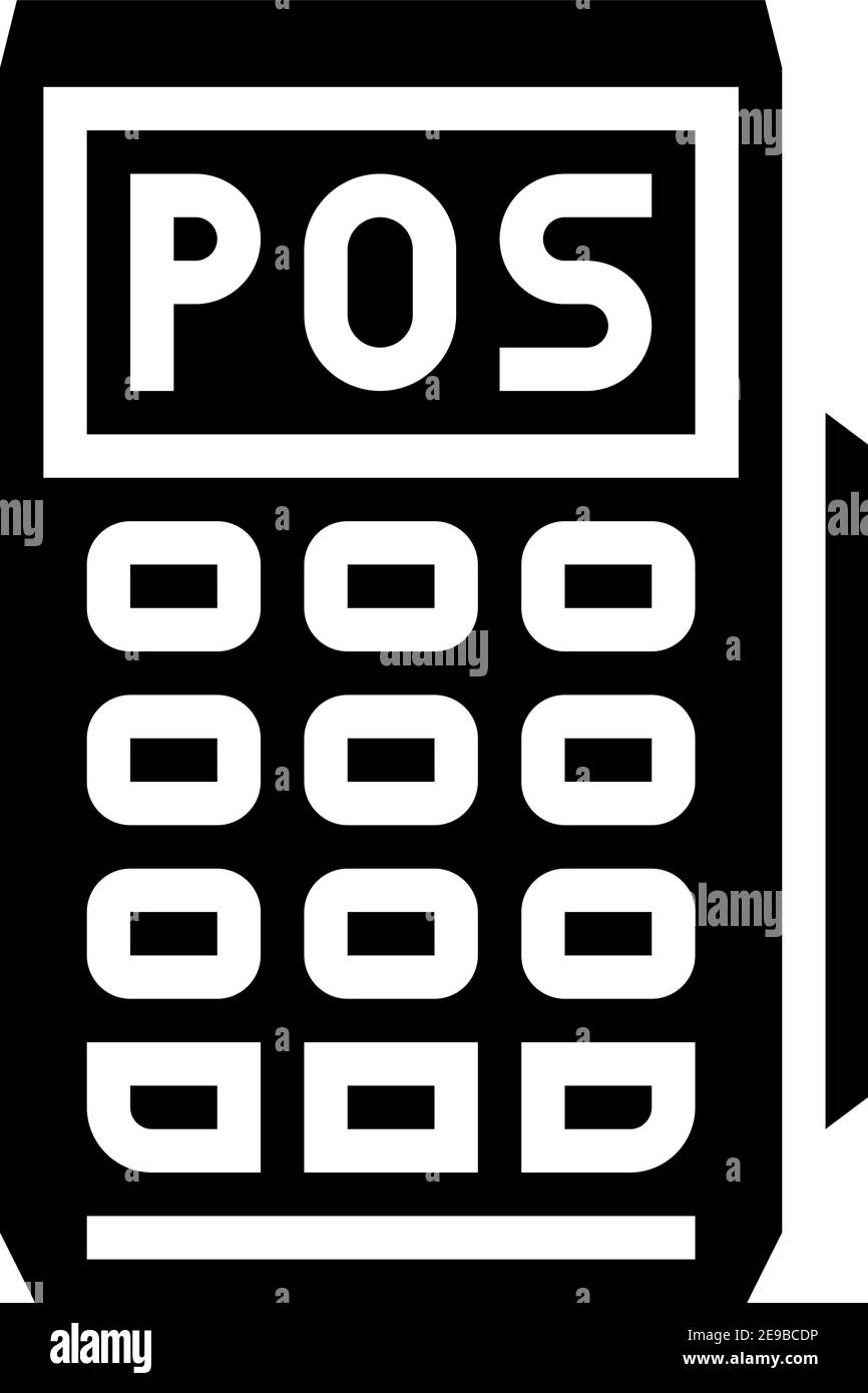mobile pos terminal glyph icon vector illustration Stock Vector Image ...