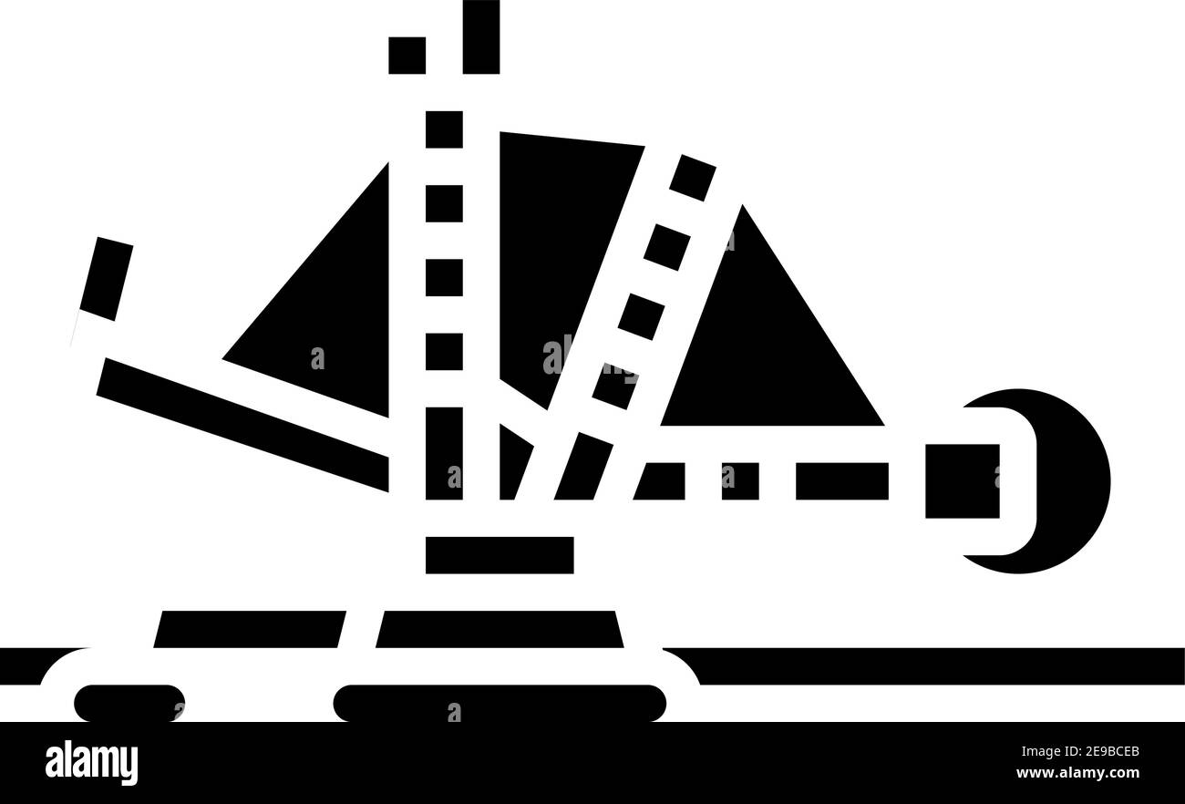 excavator mining stone glyph icon vector illustration Stock Vector ...