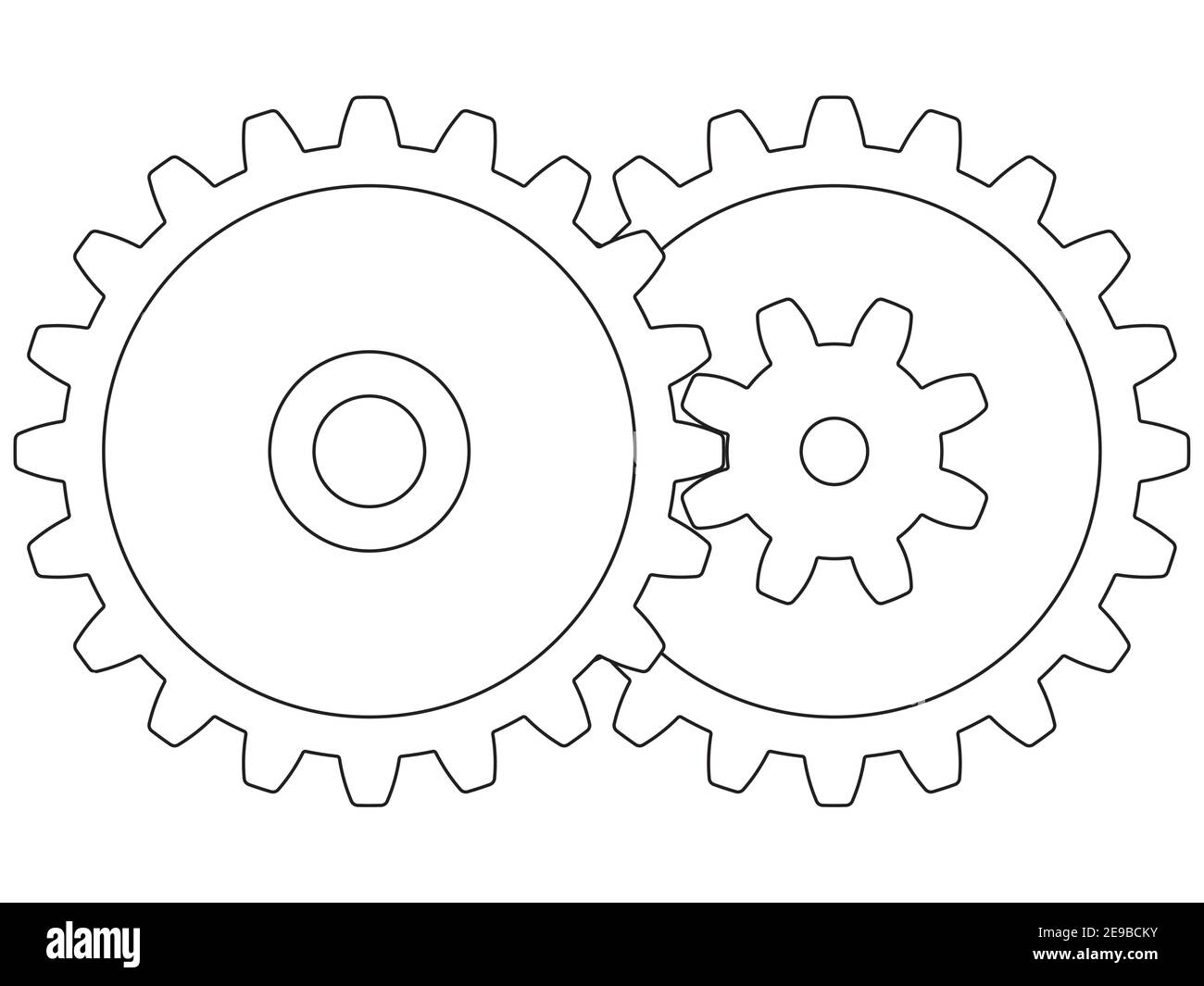 Illustration of the contour gear wheels Stock Vector Image & Art - Alamy