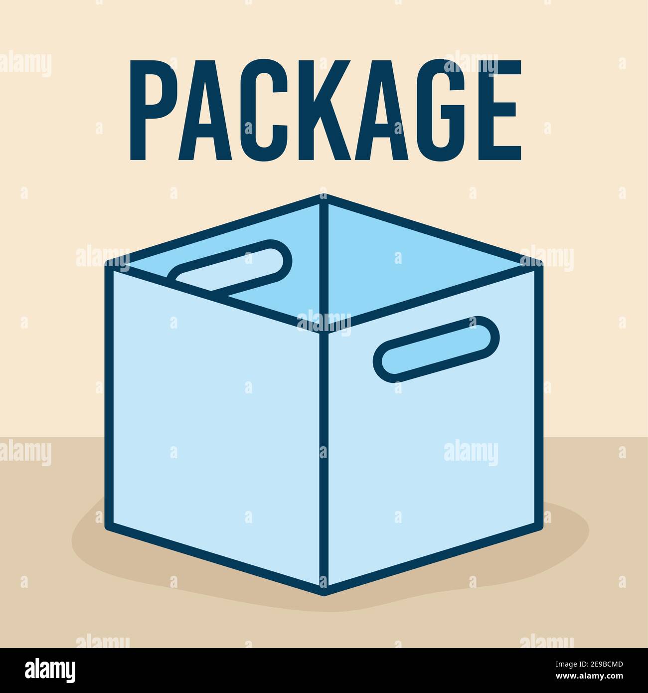 package lettering and one open big box Stock Vector Image & Art - Alamy