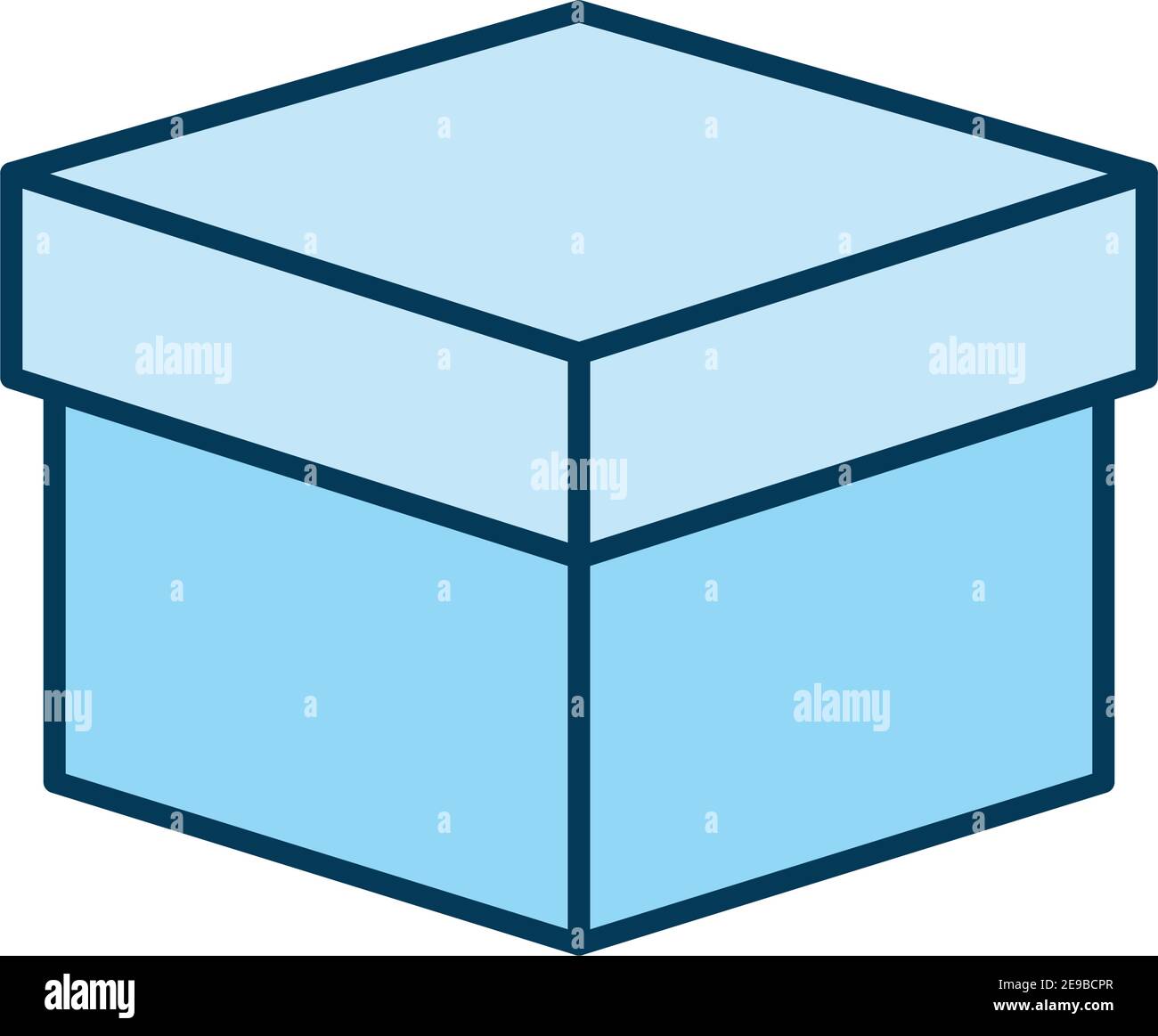 closed blue packaging box on a white background Stock Vector Image ...