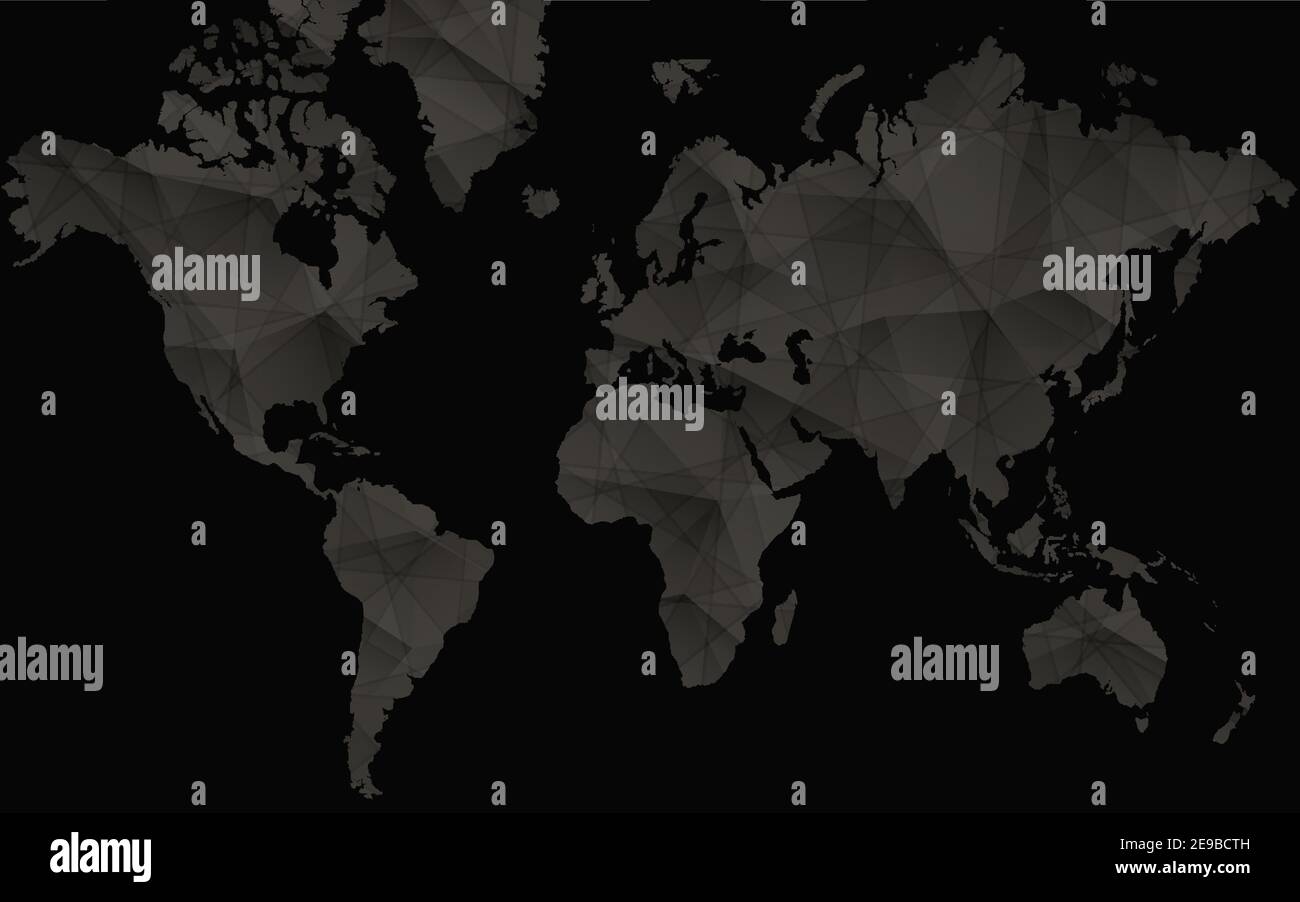 Black World Map for Infographics. Abstract vector map Stock Vector ...