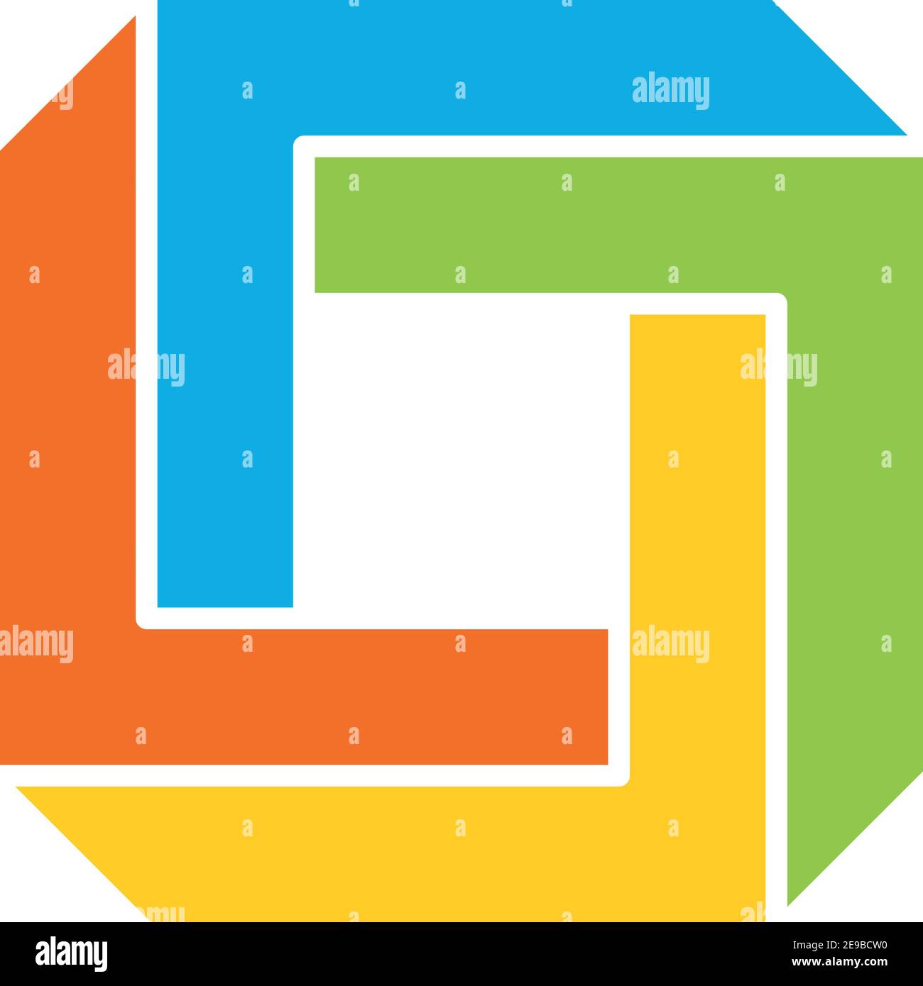 Impossible square icon. Geometric 3D object optical illusion. Vector ...
