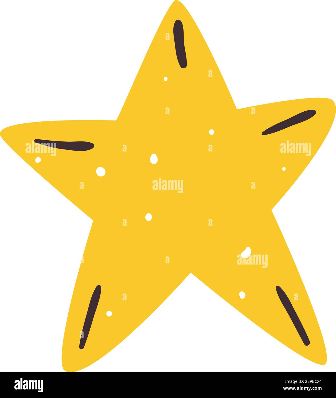 Yellow star design, Night bedtime sky space and nature theme Vector ...
