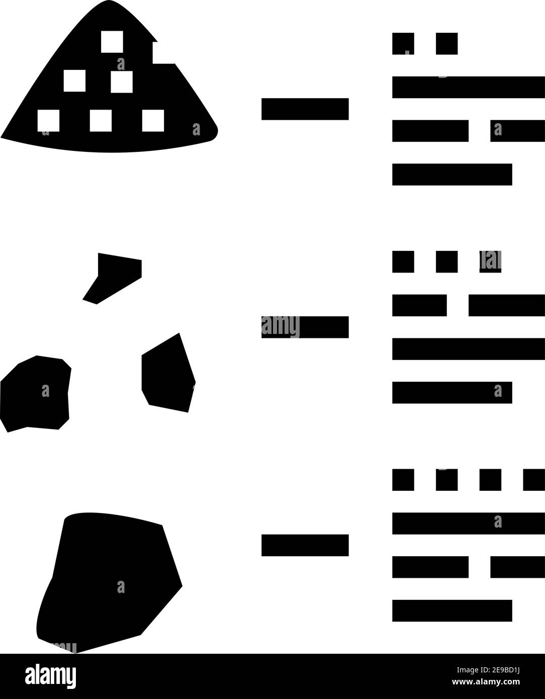 characteristics of stone glyph icon vector illustration Stock Vector ...