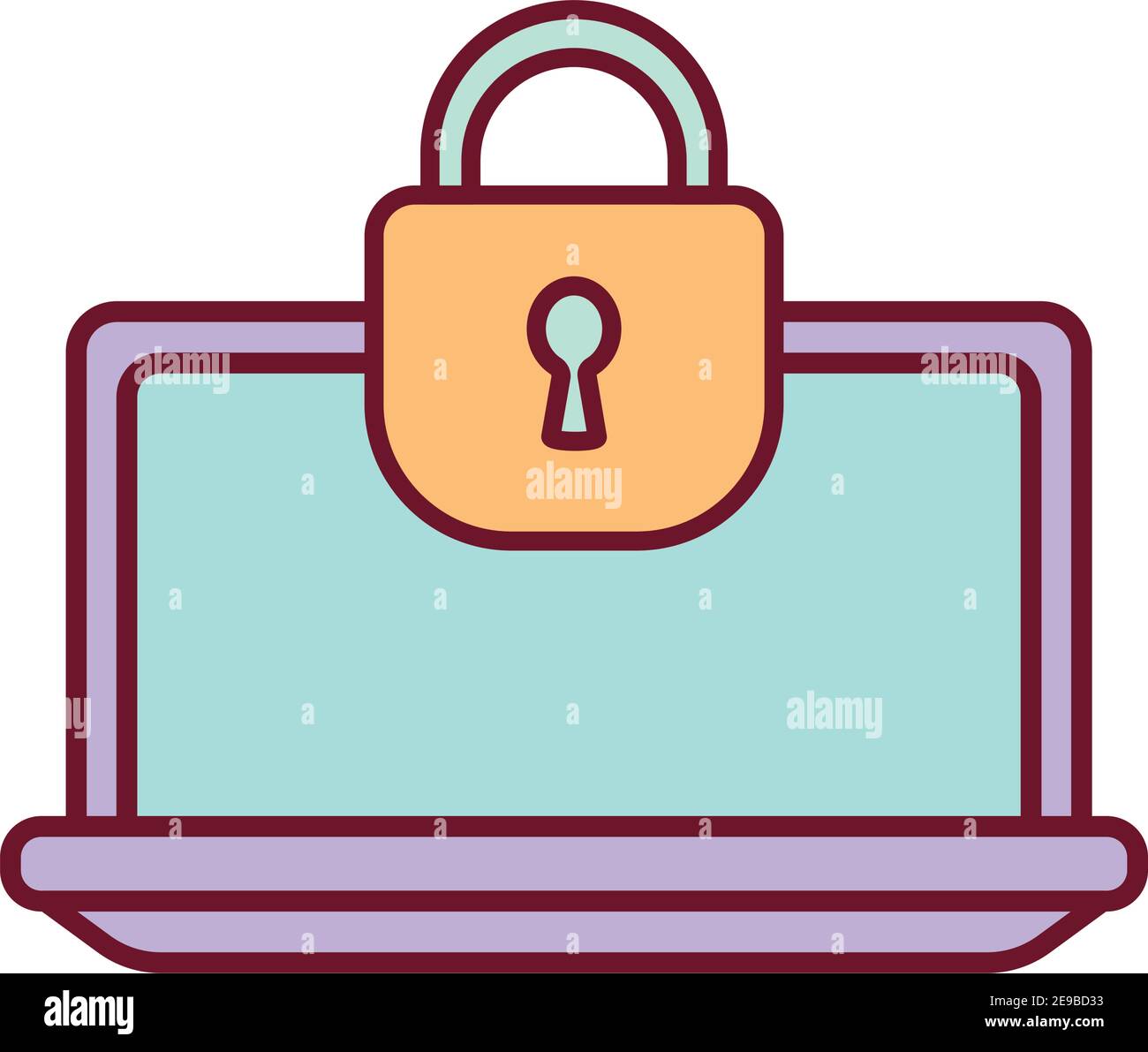 screen with a padlock on a white background Stock Vector Image & Art ...
