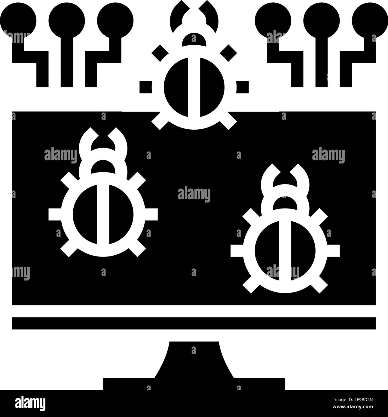 computer virus glyph icon vector illustration Stock Vector Image & Art ...