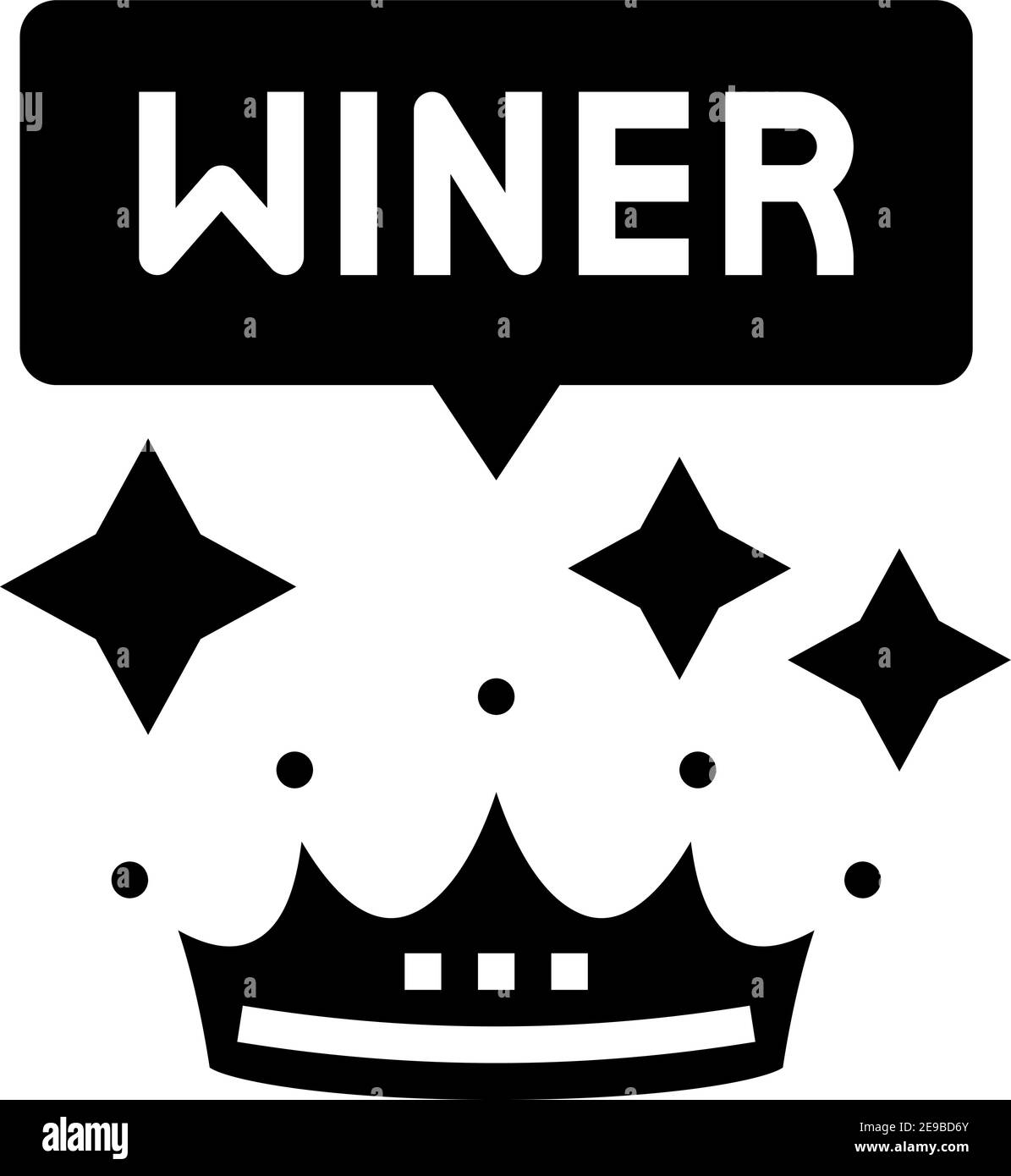 winner crown lotto glyph icon vector illustration Stock Vector Image ...