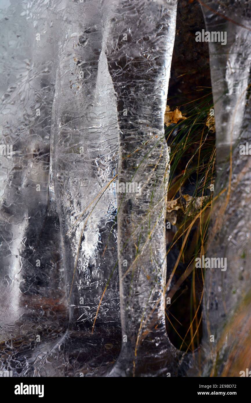 Detail of an ice stalactite in alpine landscape Stock Photo - Alamy