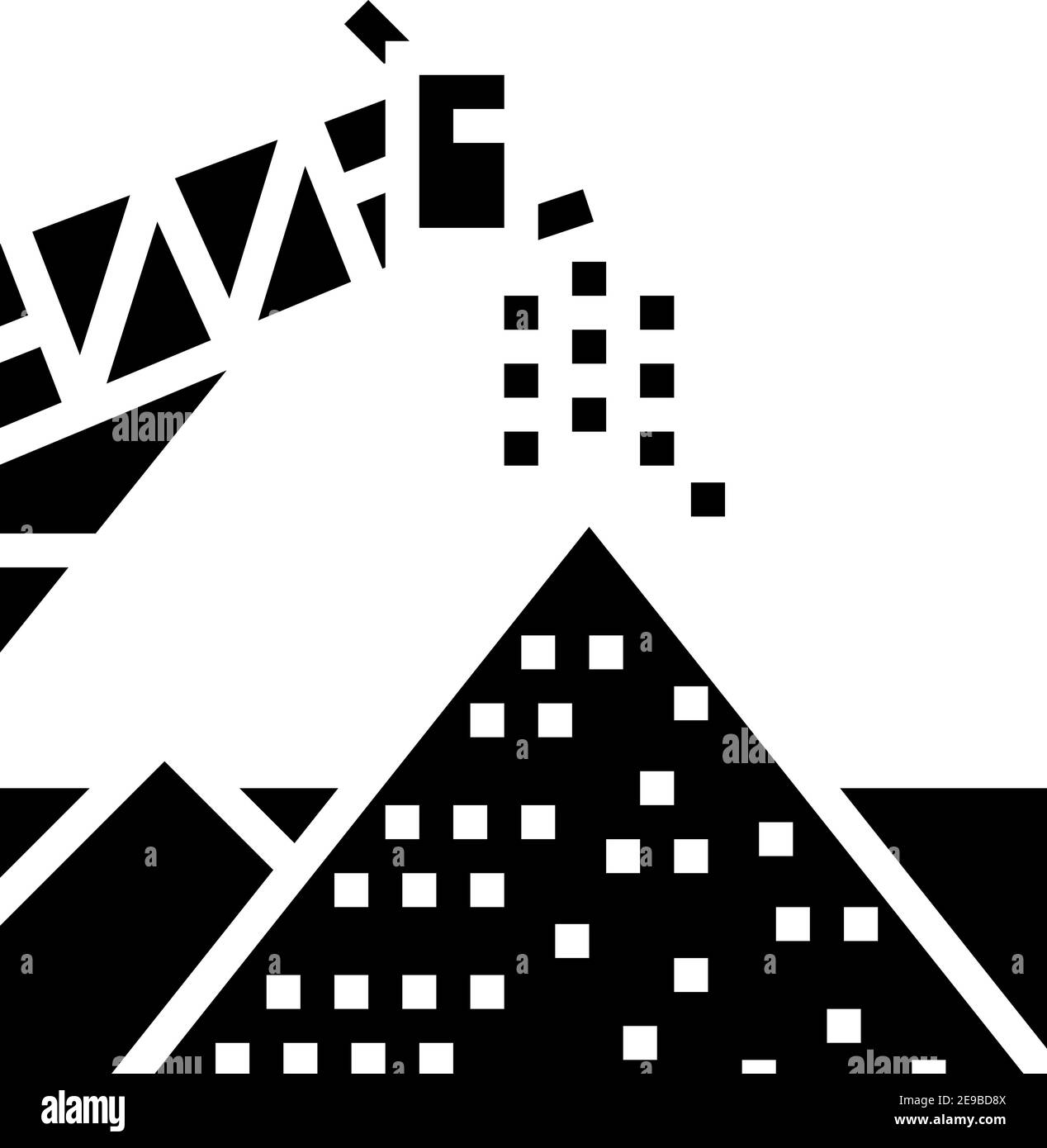 loading stone machine tower glyph icon vector illustration Stock Vector ...