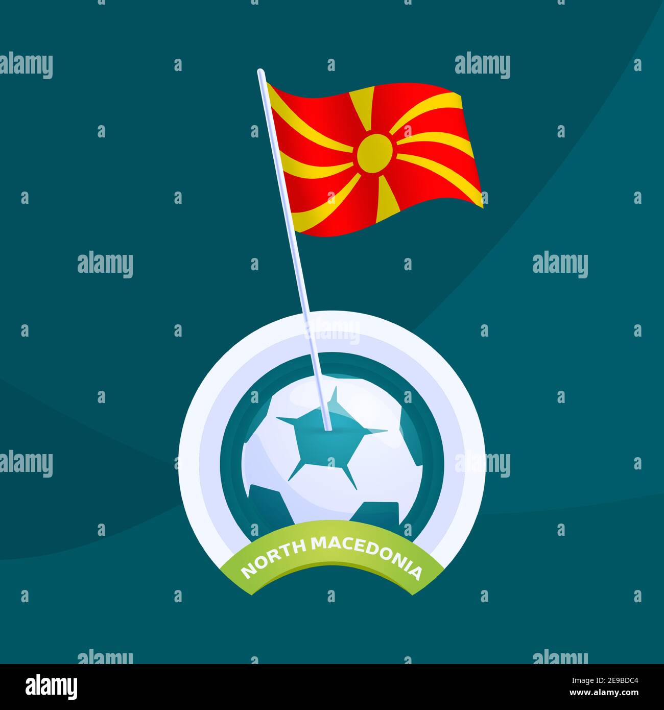 North Macedonia vector pinned to a soccer ball. European football 2020 ...