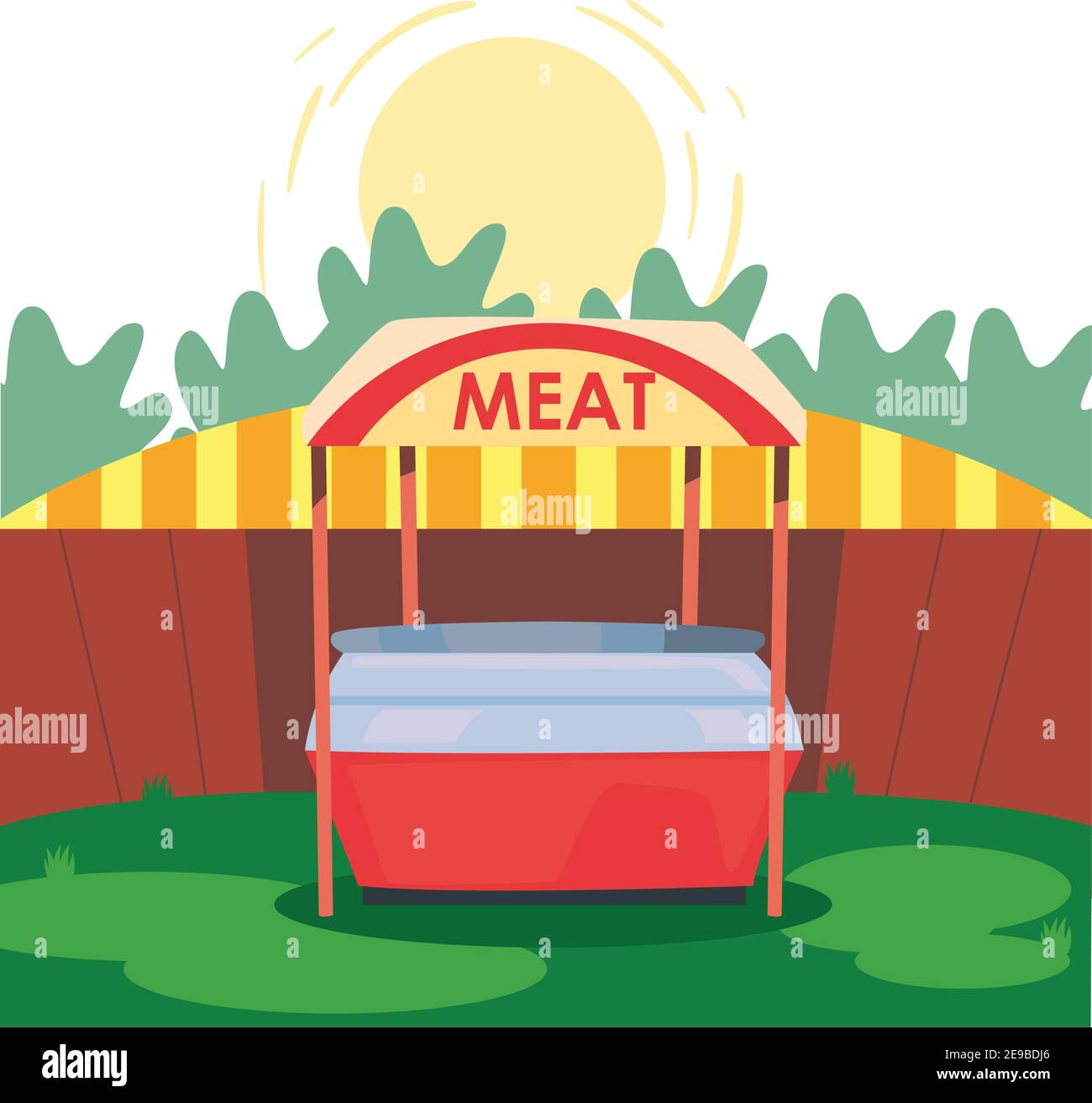 Meat market at festival design of shop retail store and buy theme ...