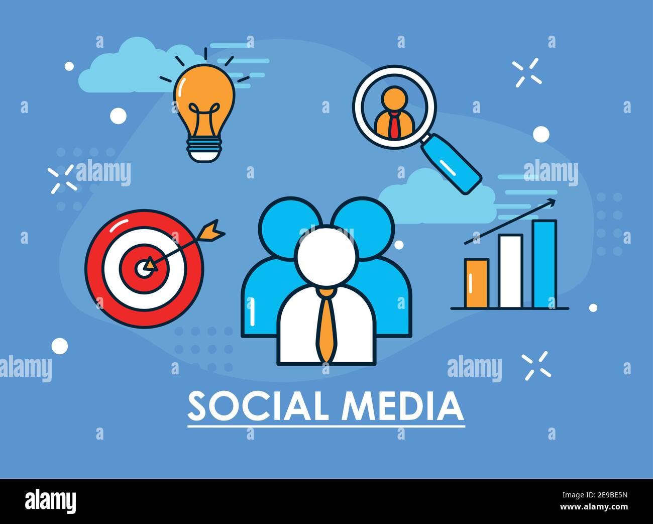 Social media avatars with icon collection design, multimedia ...