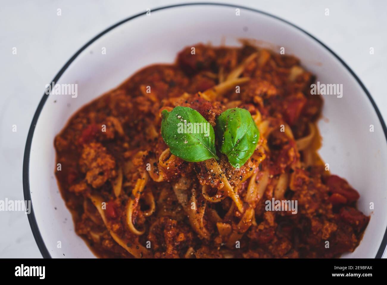 healthy plant-based food recipes concept, Italian fettuccini with vegan ...