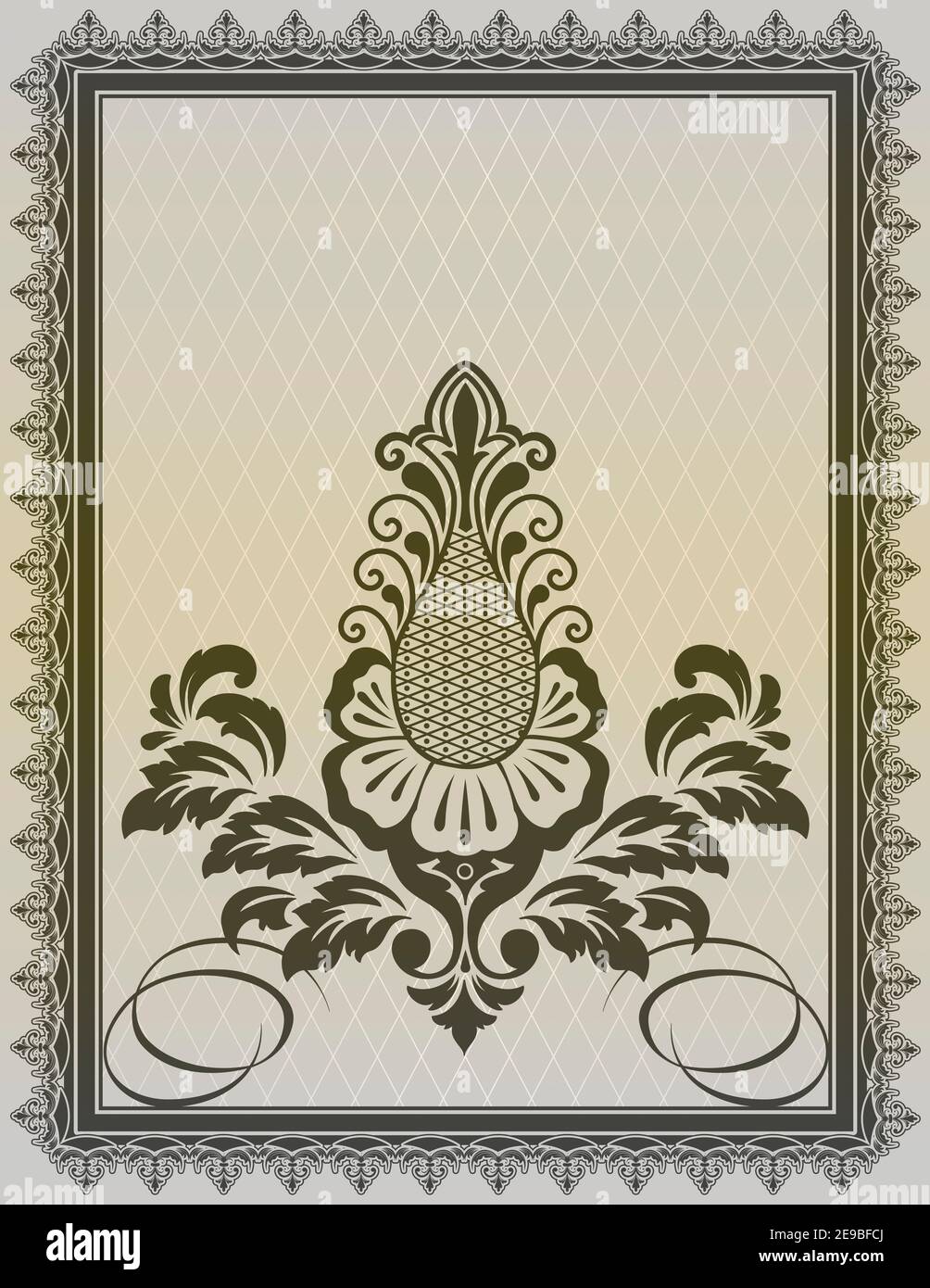 Vintage background with decorative border and elegant retro patterns ...