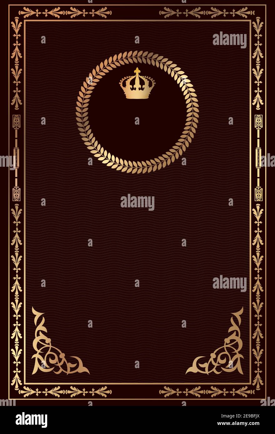 Decorative golden frame with elegant ornament Stock Photo - Alamy