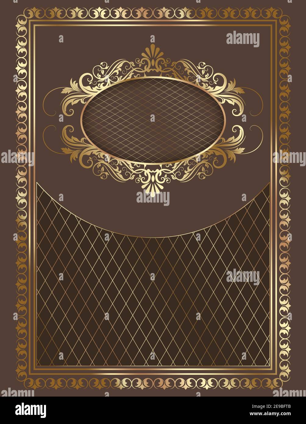 Decorative vintage background with golden border and frame. Vintage ...