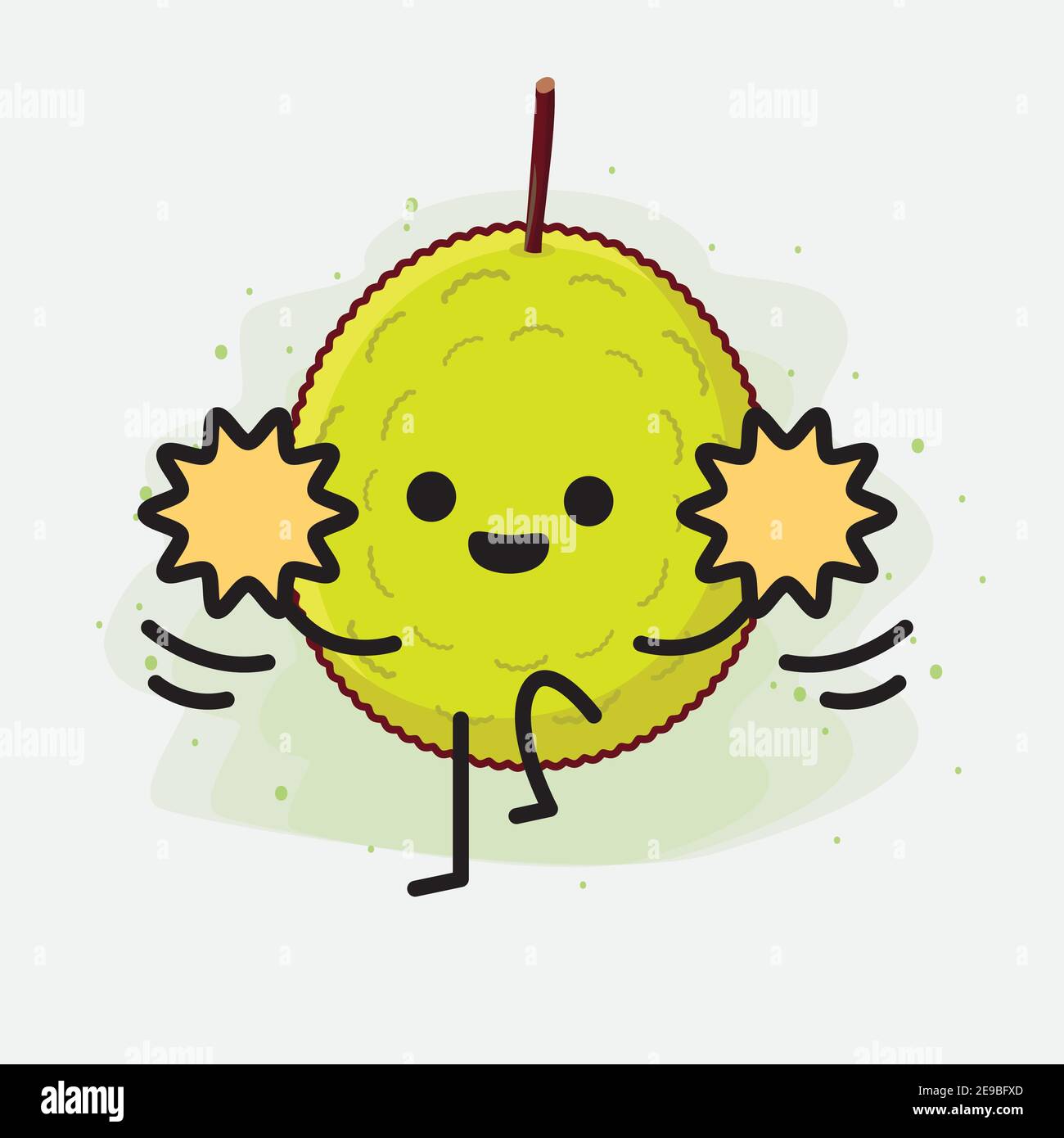 An illustration of Cute Entawak Jackfruit Mascot Character Stock Vector ...