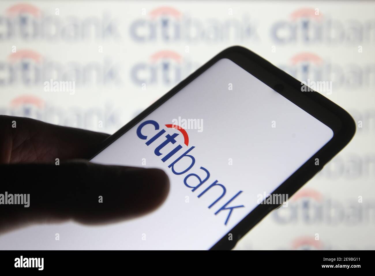 In this photo illustration, a Citibank logo seen displayed on a ...