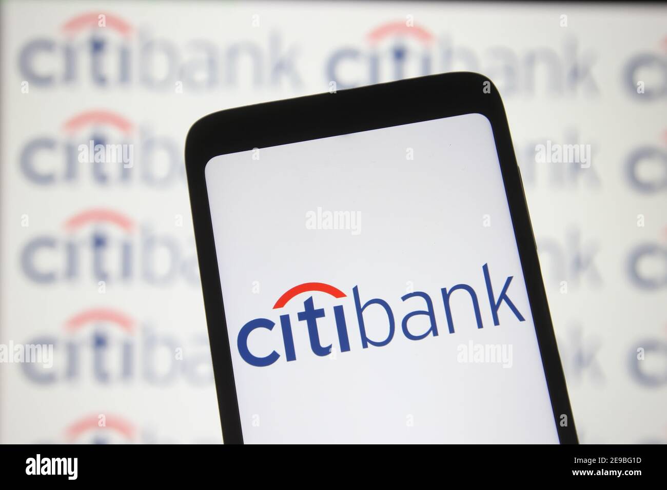 In this photo illustration, a Citibank logo seen displayed on a ...