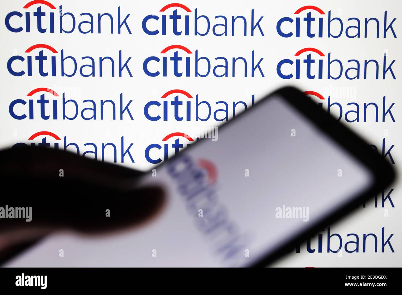 In this photo illustration, a Citibank logo seen displayed on a ...