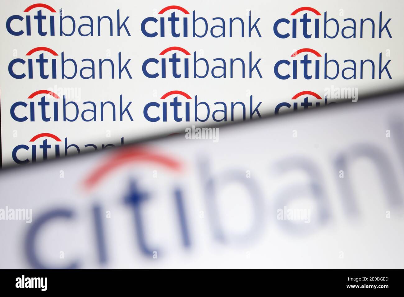 In this photo illustration, a Citibank logo seen displayed on a ...