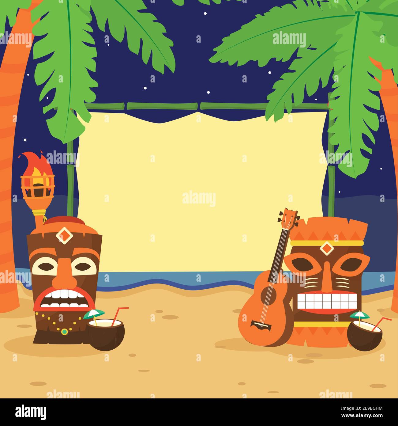 Tiki Beach Stock Vector Images - Alamy