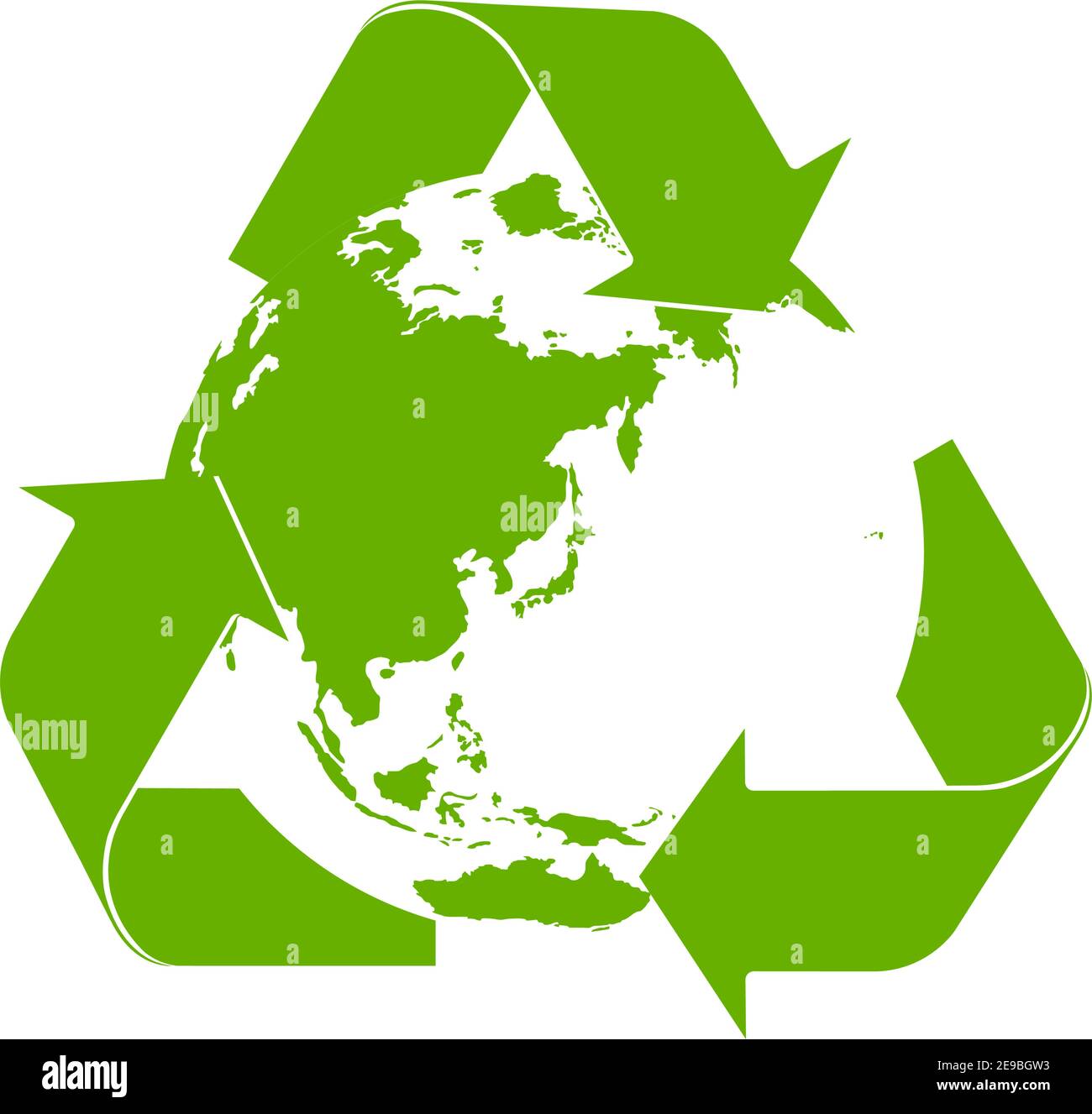 3 arrows around earth vector illustration ( recycle, ecology, 3R ...