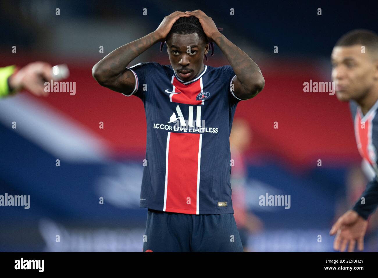 Moise Kean of PSG in action during the Ligue 1 match between Paris ...