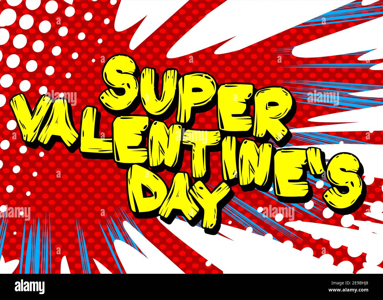 Comic book Super Valentine's Day greeting card on cartoon background ...