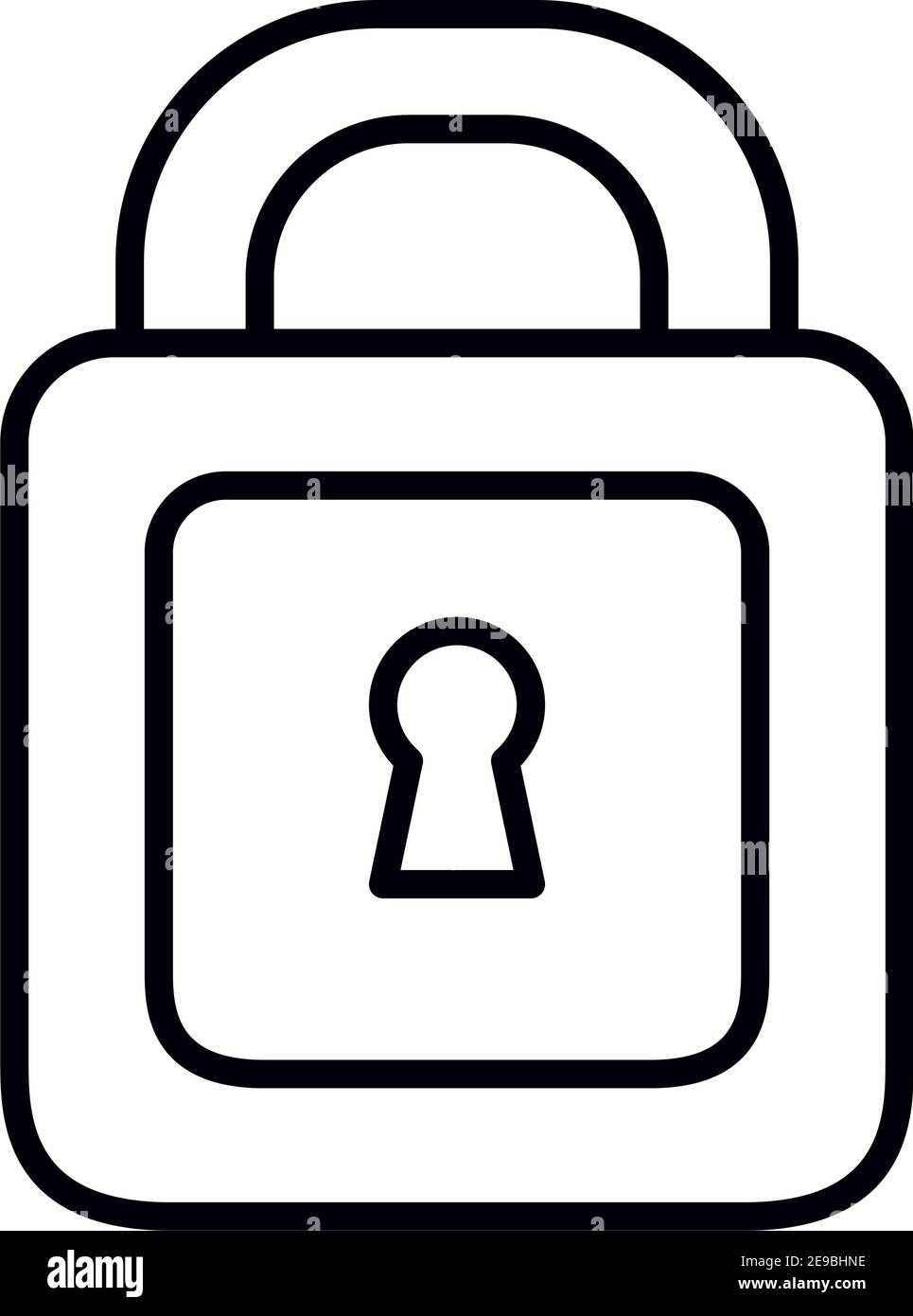 security padlock icon over white background, line style, vector ...
