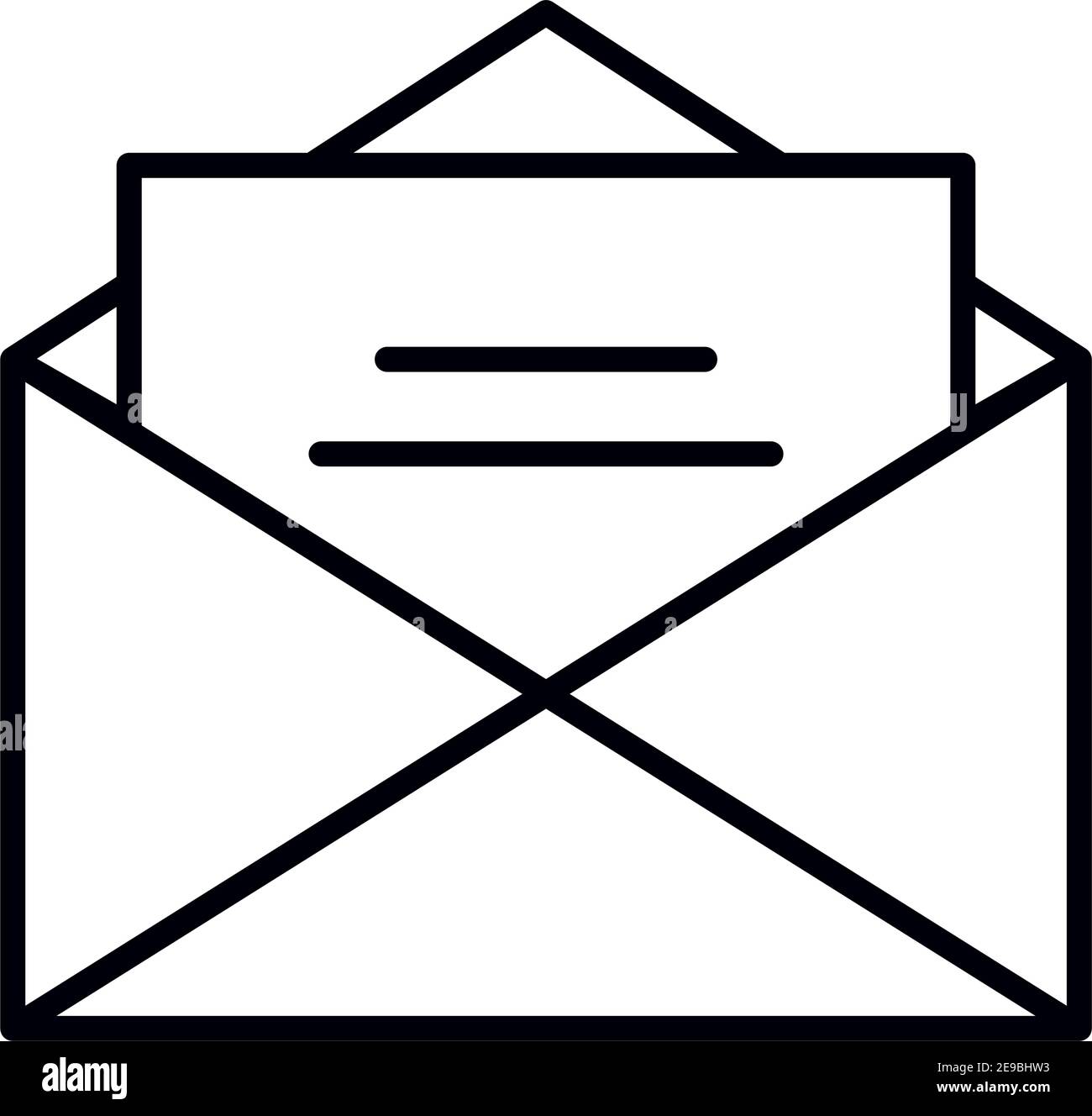 envelope and card icon over white background, line style, vector ...