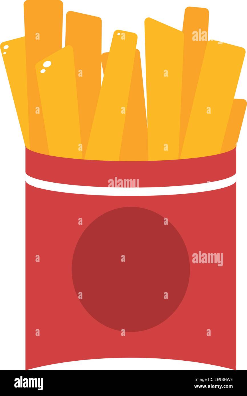 french fries box icon over white background, colorful design, vector ...