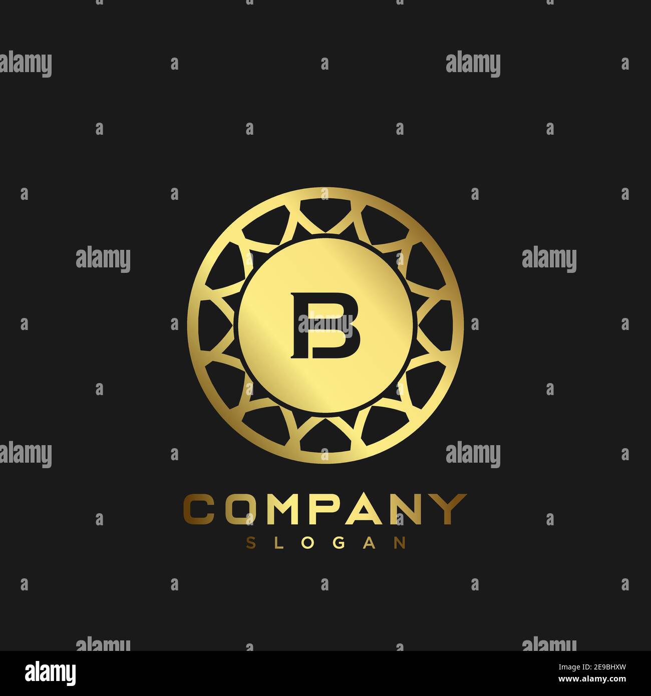 B Premium monogram letter initials logo. minimalist symbol icon vector ...