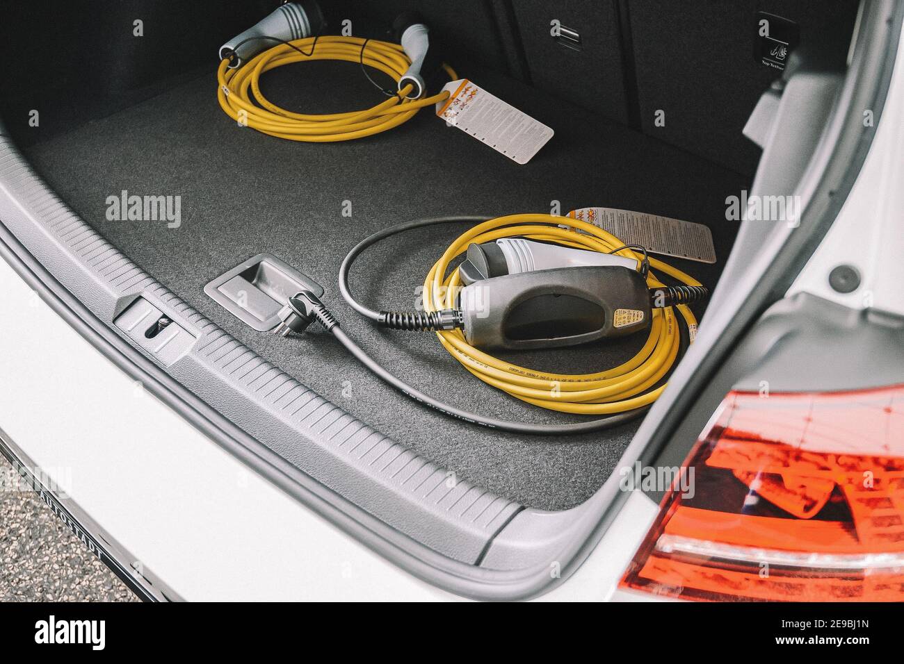 View in the trunk of the various Charging cable adapter for charging an ...
