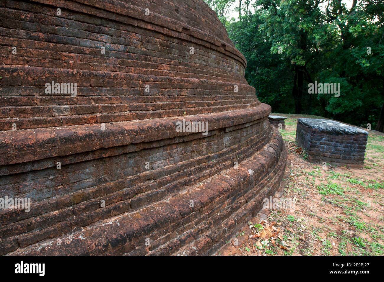 The beautifully built brick stupa at the ancient Pidurangala Temple at ...