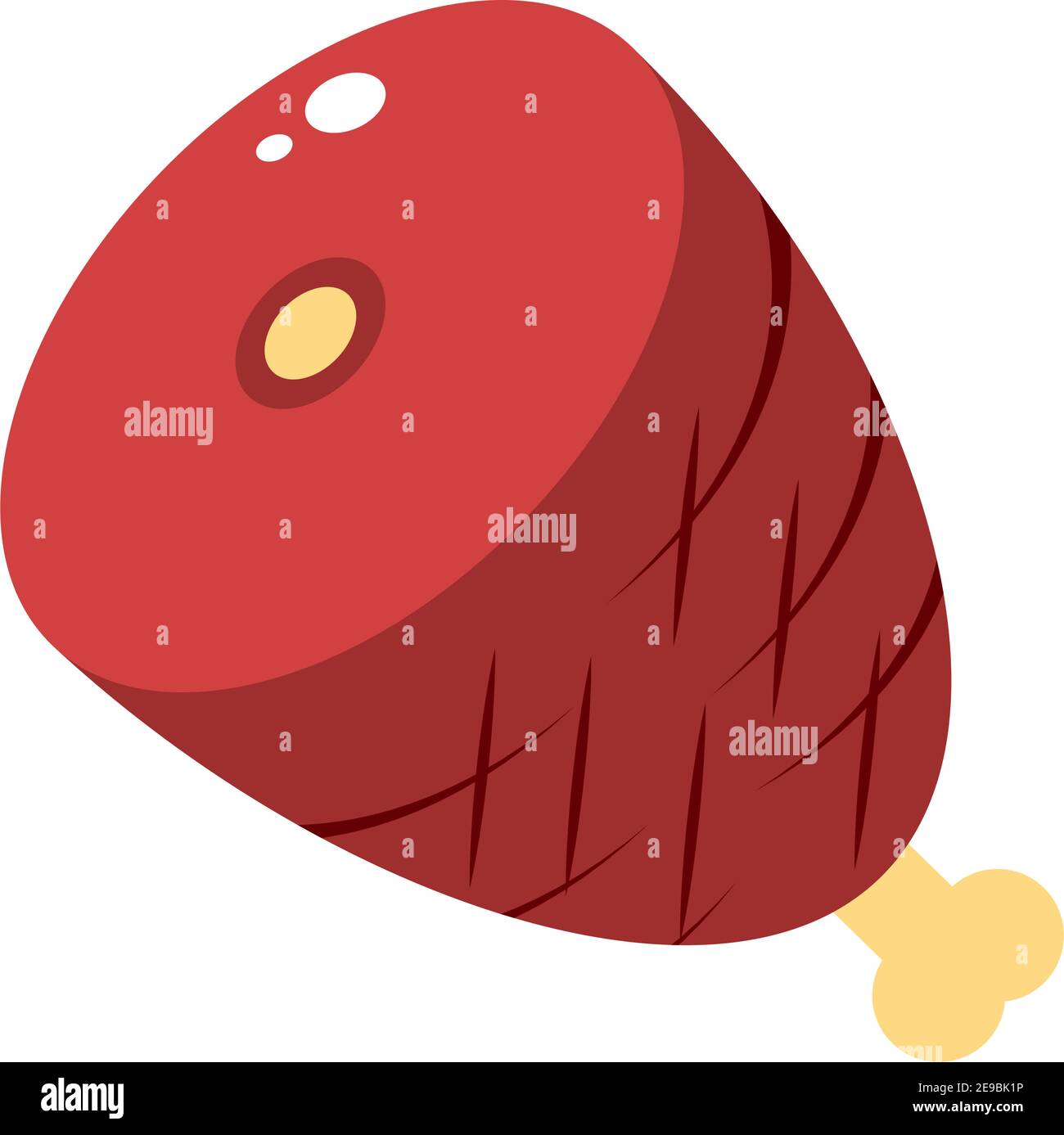 ham leg icon over white background, colorful design, vector ...