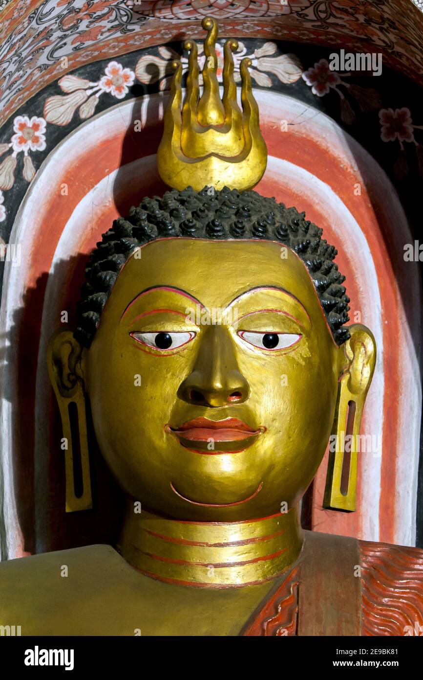 The seated Buddha statue within the Image House of the Sri Lankathilaka ...