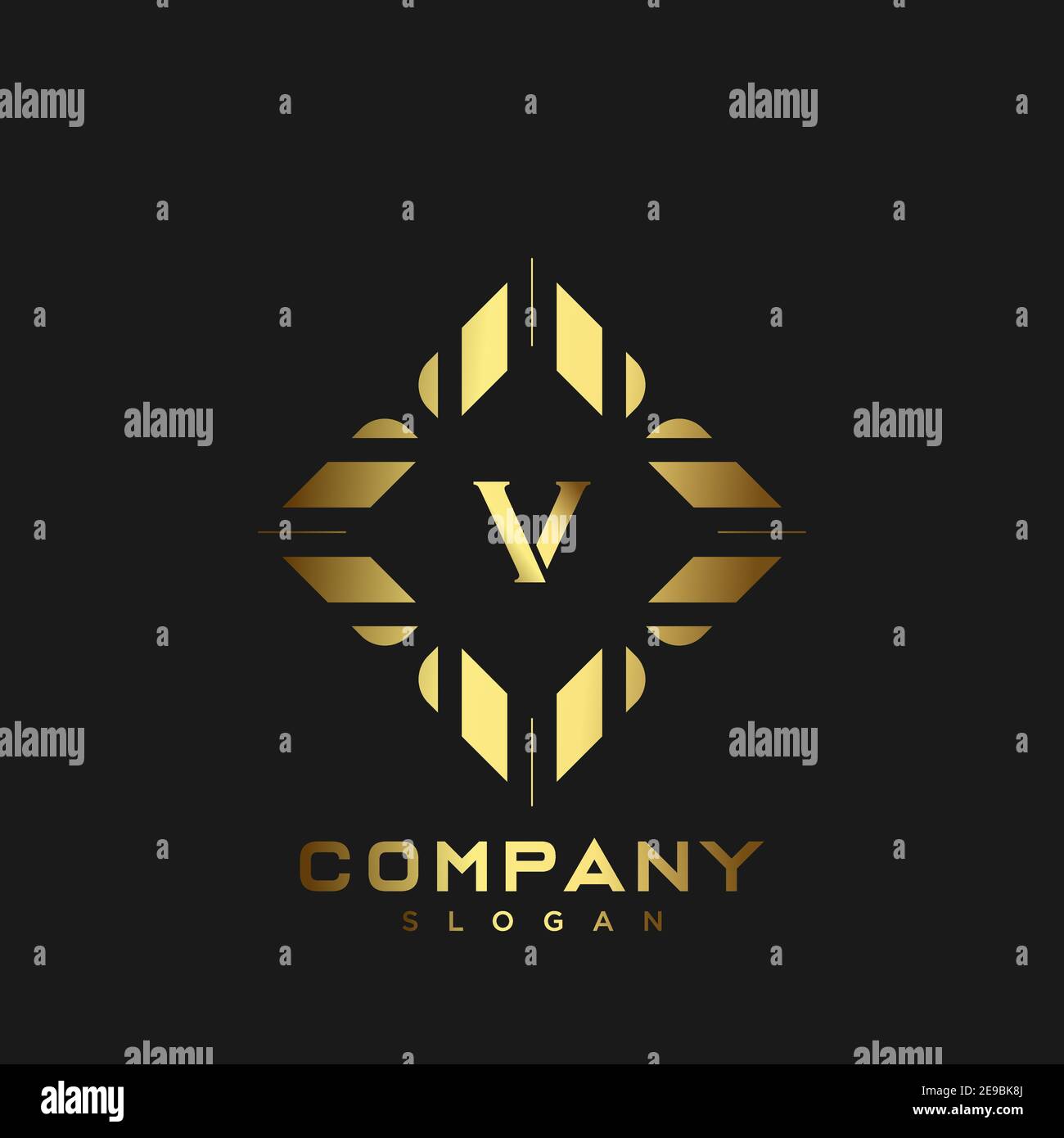 V Premium monogram letter initials logo. minimalist symbol icon vector ...