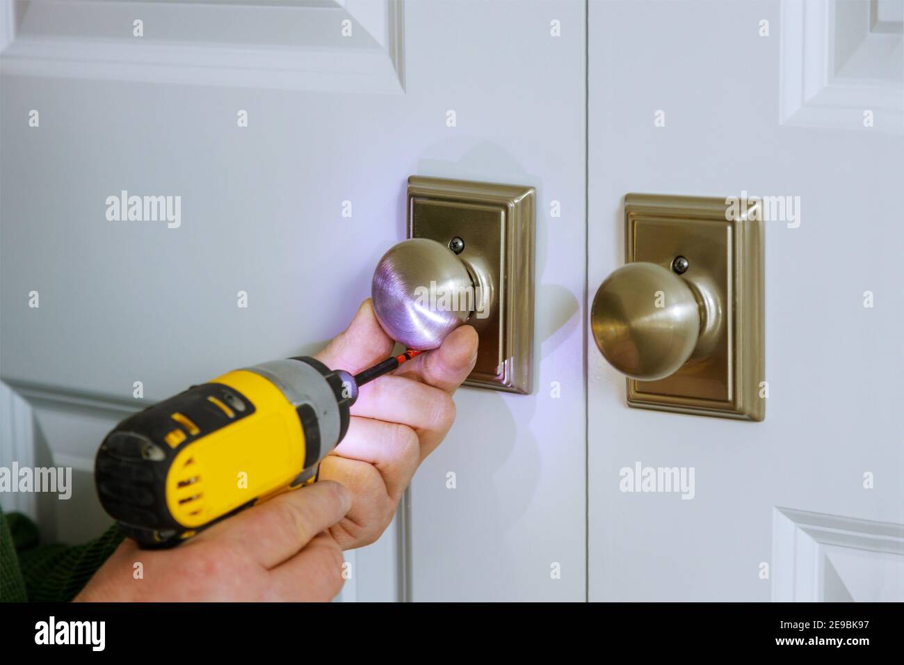 Installing deadbolt lock hi-res stock photography and images - Alamy
