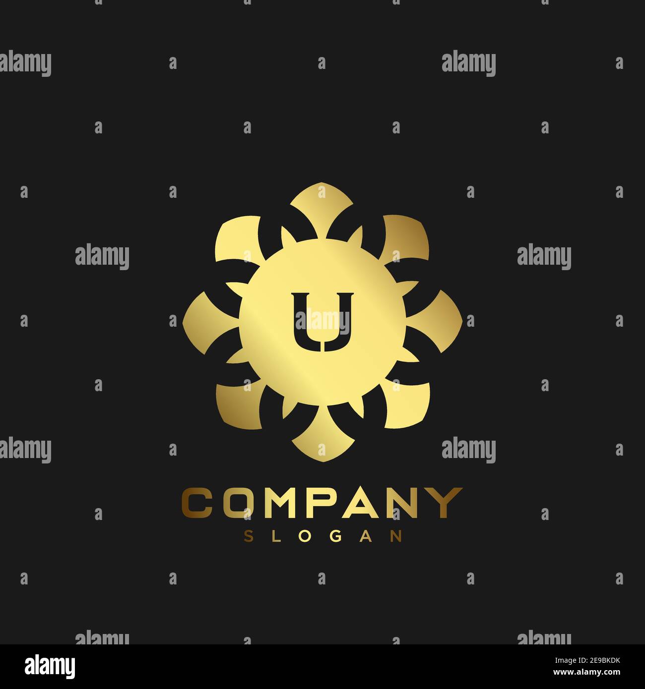 U Premium monogram letter initials logo. minimalist symbol icon vector ...