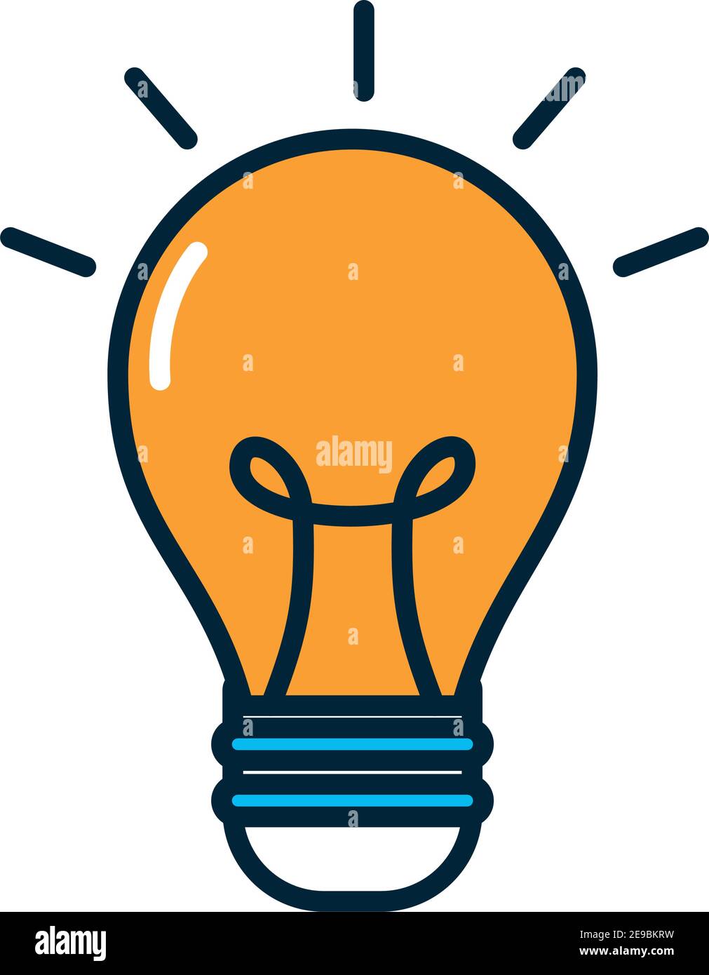 light bulb icon over white background, line and fill style, vector ...