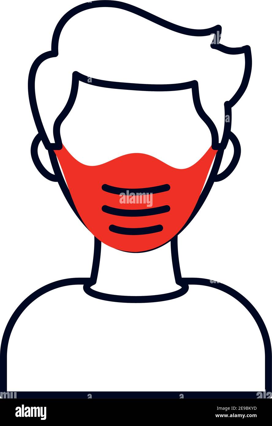 avatar man with medical mask icon over white background, colorful ...