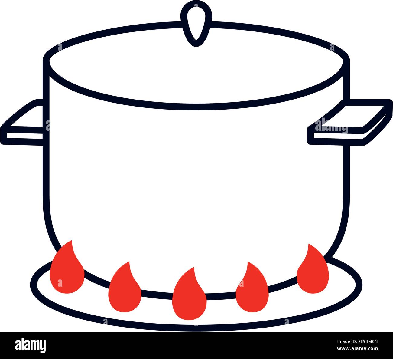 boiling pot icon over white background, colorful design, vector ...