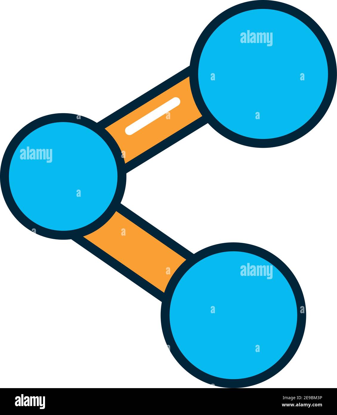 share symbol icon over white background, line and fill style, vector ...