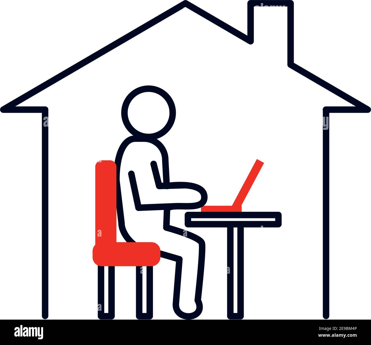 home office symbol icon over white background, colorful design, vector ...