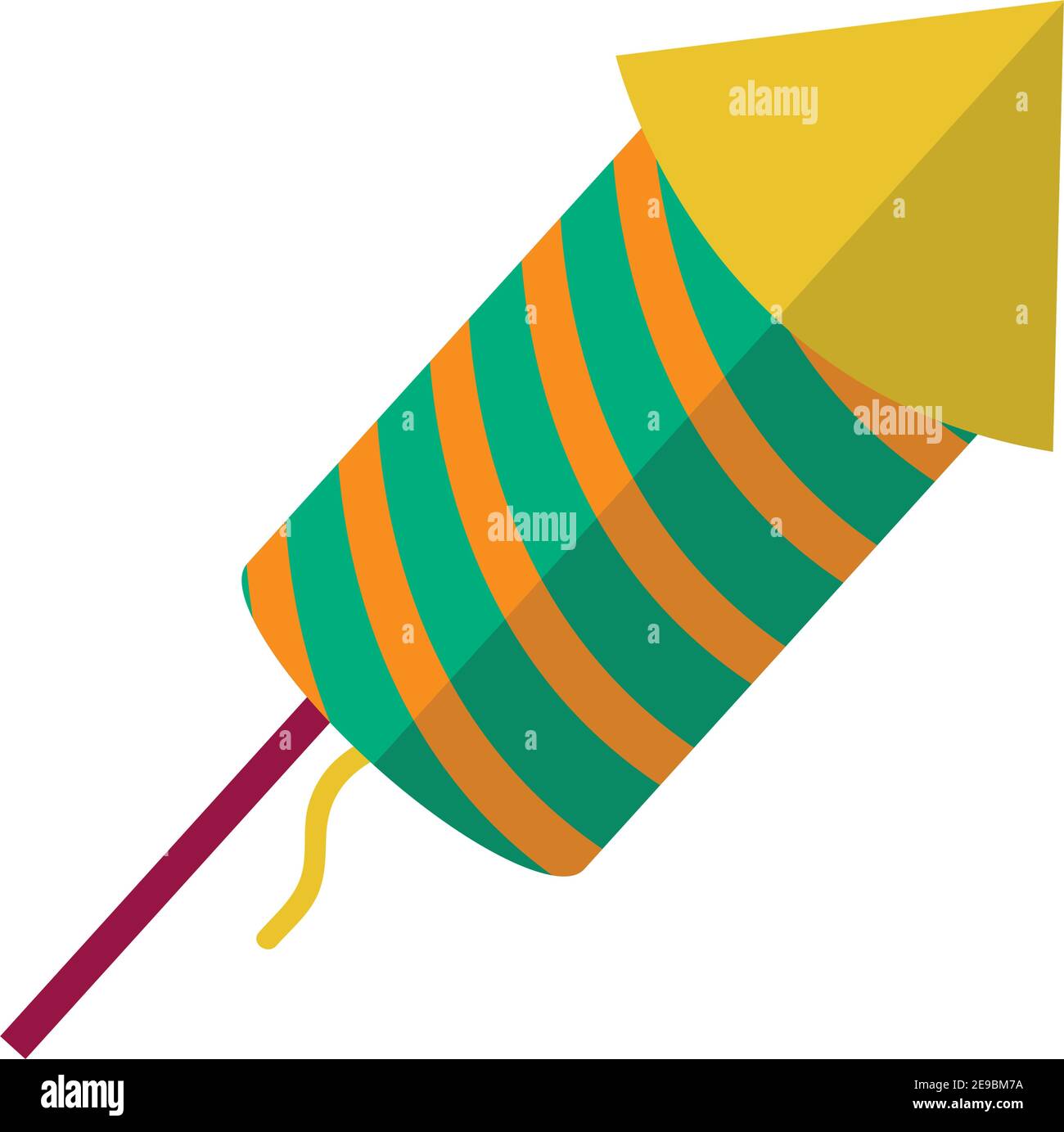 firework rocket icon over white background, colorful design, vector ...