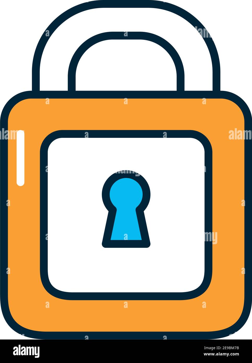 security padlock icon over white background, line and fill style ...