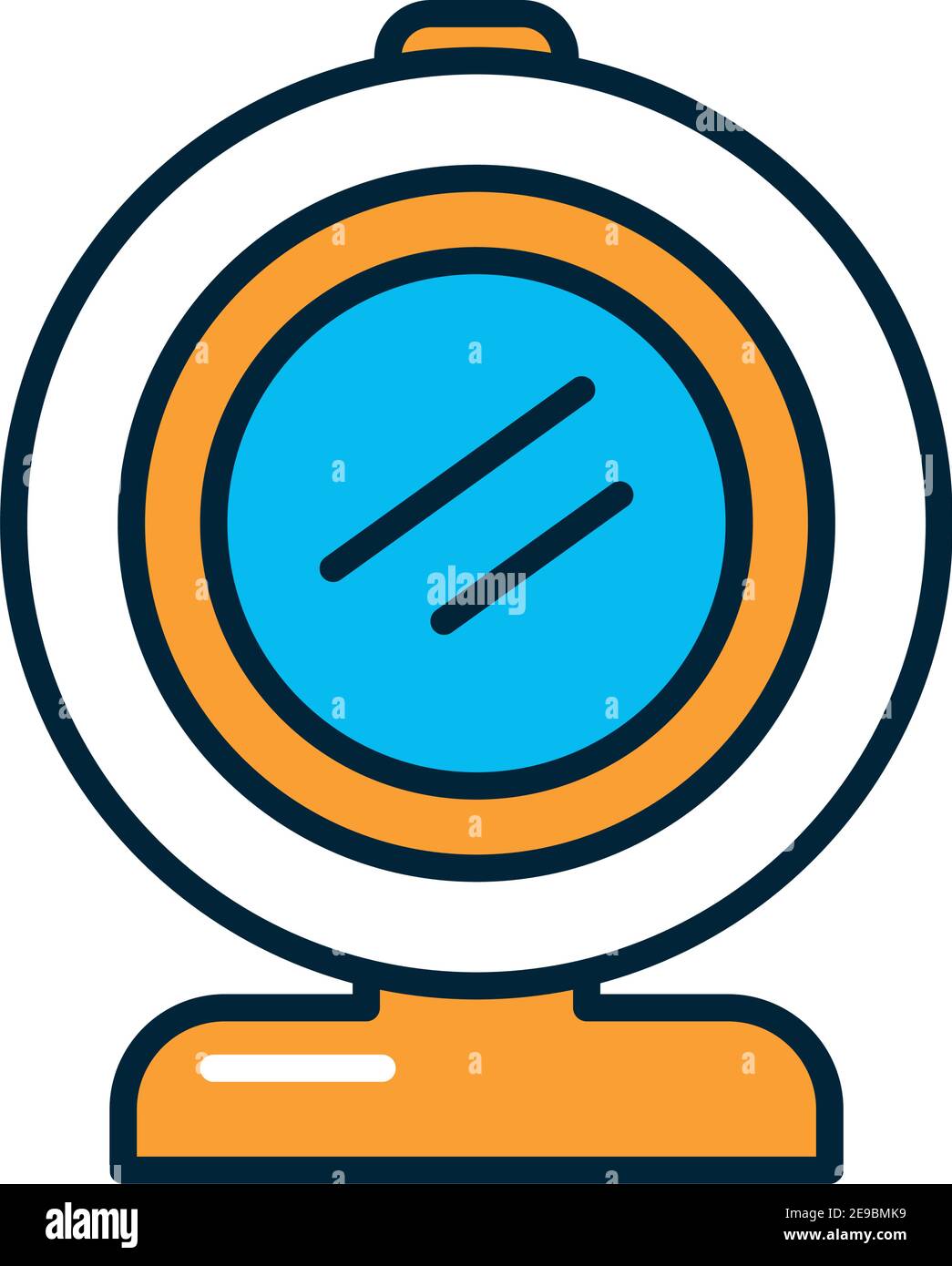 web camera icon over white background, line and fill style, vector ...