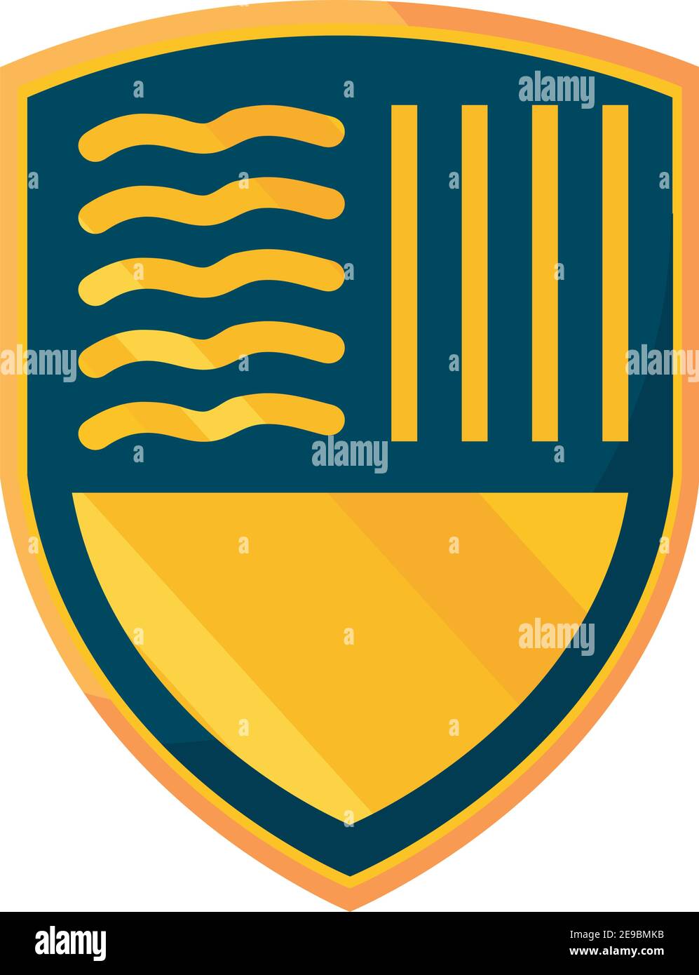 decorative medieval shield icon over white background, colorful design ...